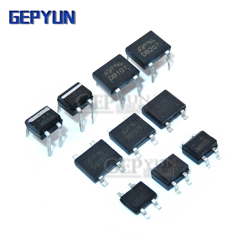 20pcs Mb6f Mb6s Mb10s Mb10m Mb6m Df06s Df10s Db107s Db157s Db207s Db107 ...