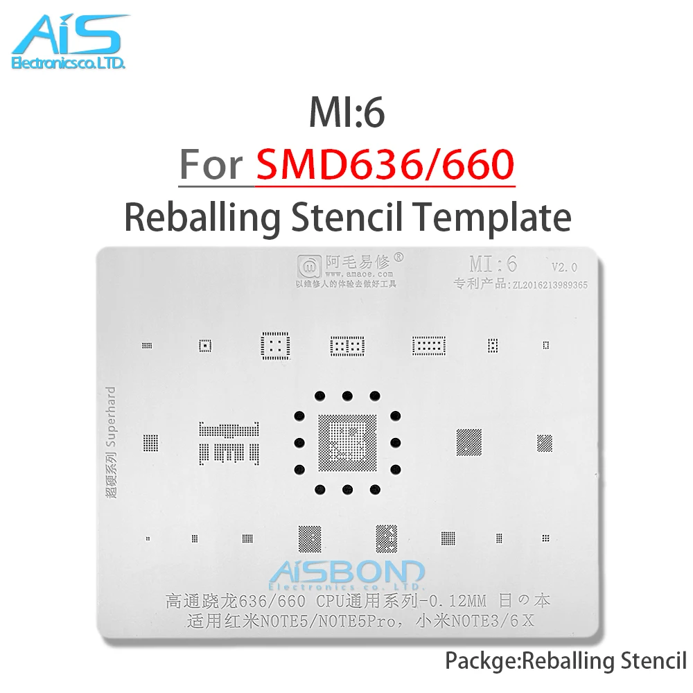 MI6 reboleo de BGA Stencil para Redmi Note 5 5Pro Xiaomi Note3 6X CPU ...