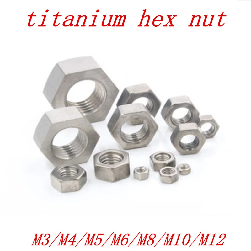 5-10pcs/lot M2 M2.5 M3 M4 M5 M6 M8 M10 M12 Titanium Hex Nut - Nuts ...