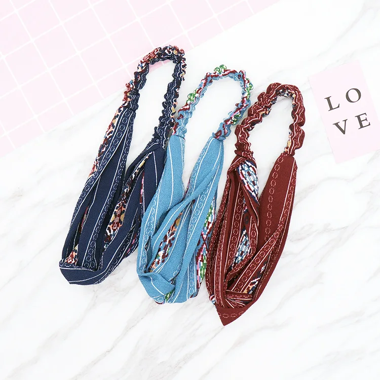 Banda para el pelo con estampado para mujer, diadema de gasa con ...