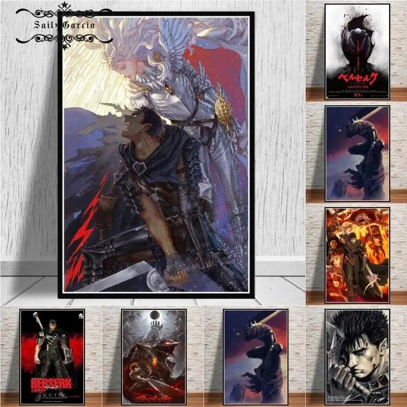 Kentaro-Miura-Berserk-Japan-Anime-Retro-Cartoon-Poster-Wall-Art ...