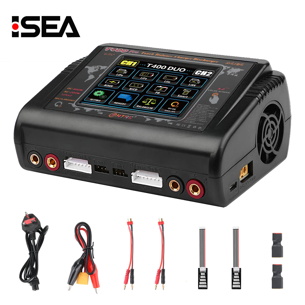 Htrc T400/t240 Duo Rc Charger Dc 400w/240w Discharger For Lipo Lihv ...