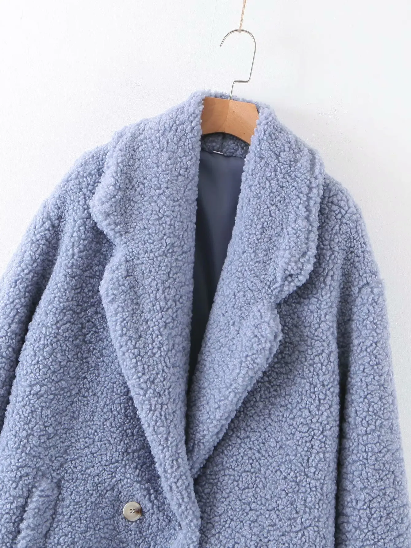 Зимнее флисовое пальто для женщин на пуговицах кашемировое пальто ...