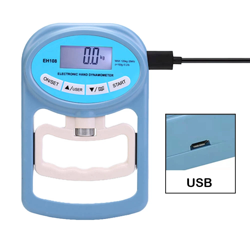 268Lbs/120Kgs Digital Hand Dynamometer Grip Strength Measurement Meter ...