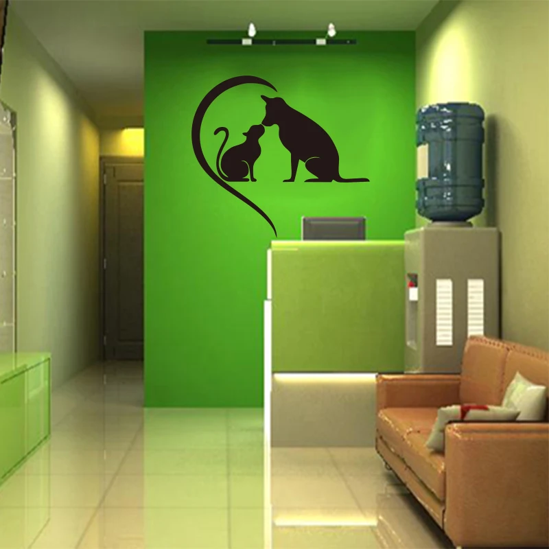 Sticker cat and dog vinyl wall decoration pet wall decals home ...