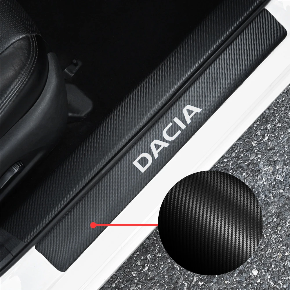 Carbon fiber protect sticker car door sill scuff pedal welcome ...