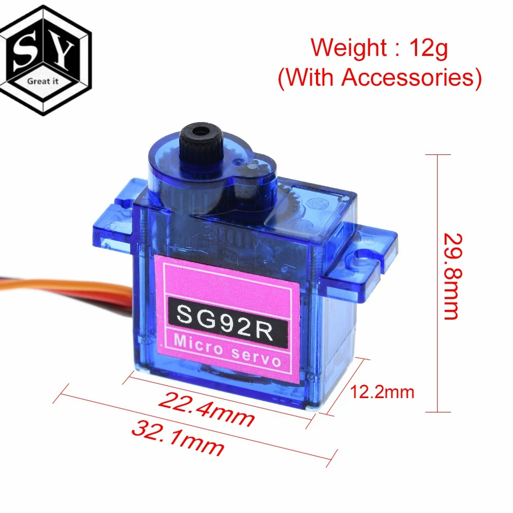 【KAMDSS015】SG92R 2.5KG Micro 9g Servo Nylon Carbon fiber Gears Replace ...