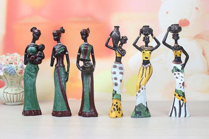 Indian Handicrafts Art Deco Black Figurines Handmade Lady 3D Sculpture ...