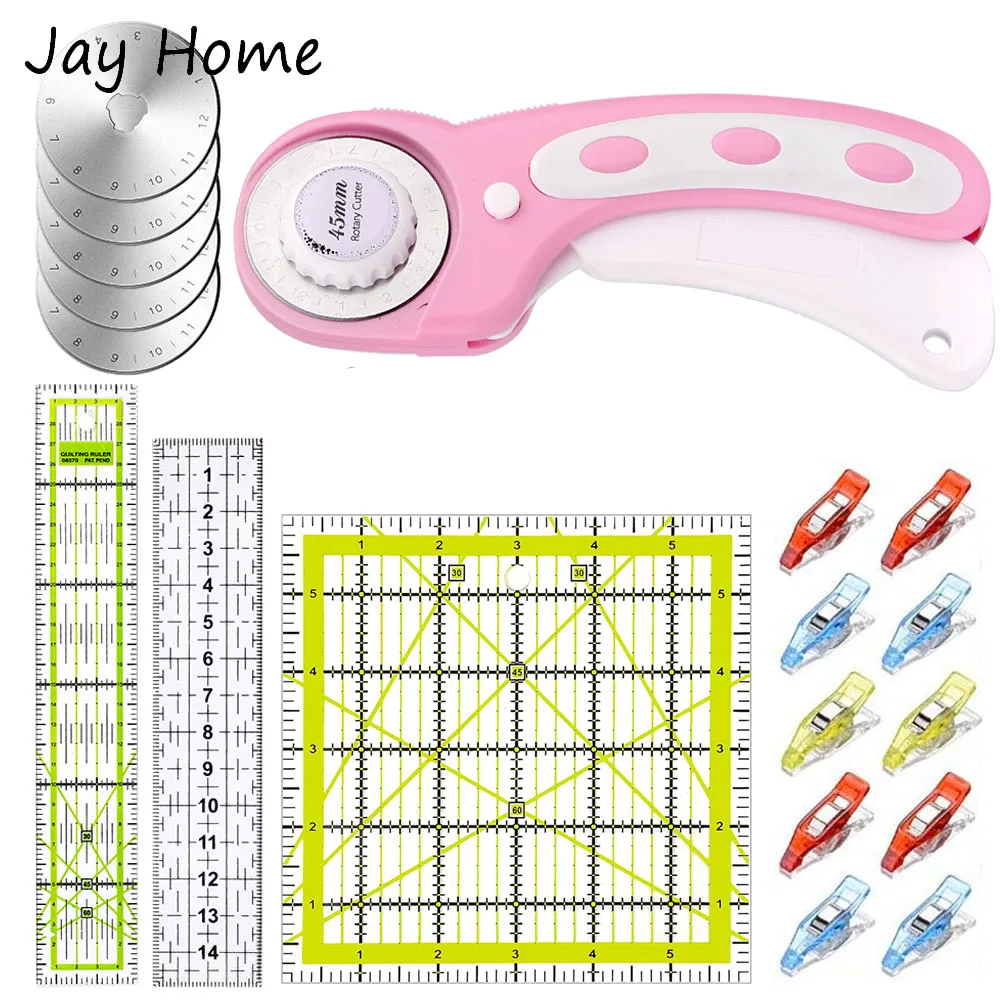 Leather-Rotary-Cutter-Tool-Kits-45mm-Rotary-Cutter-with-5-Replacement ...