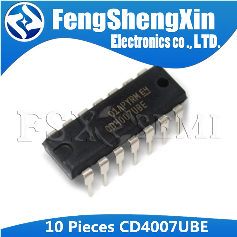 10pcs Cd4007ube Dip14 Cd4007 Dip Cd4007be Dip-14 Cd4007u Cmos Dual ...