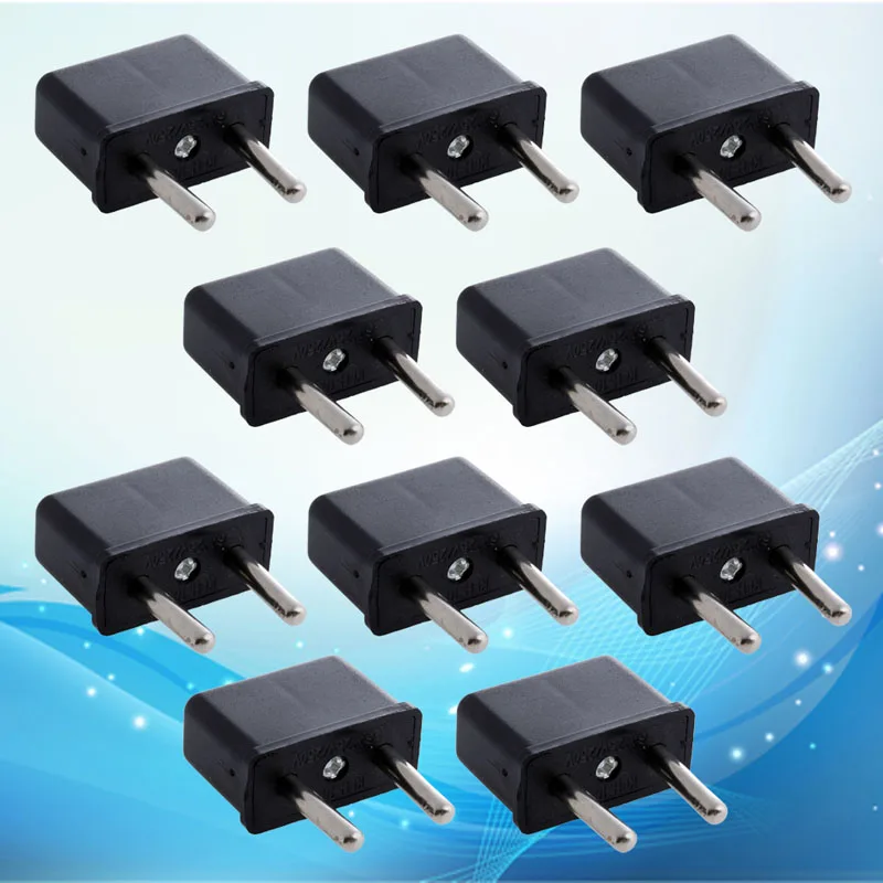 10-PCS-USA-US-to-EU-Euro-Europe-AC-Power-Plug-Converter-Travel-Adapter ...