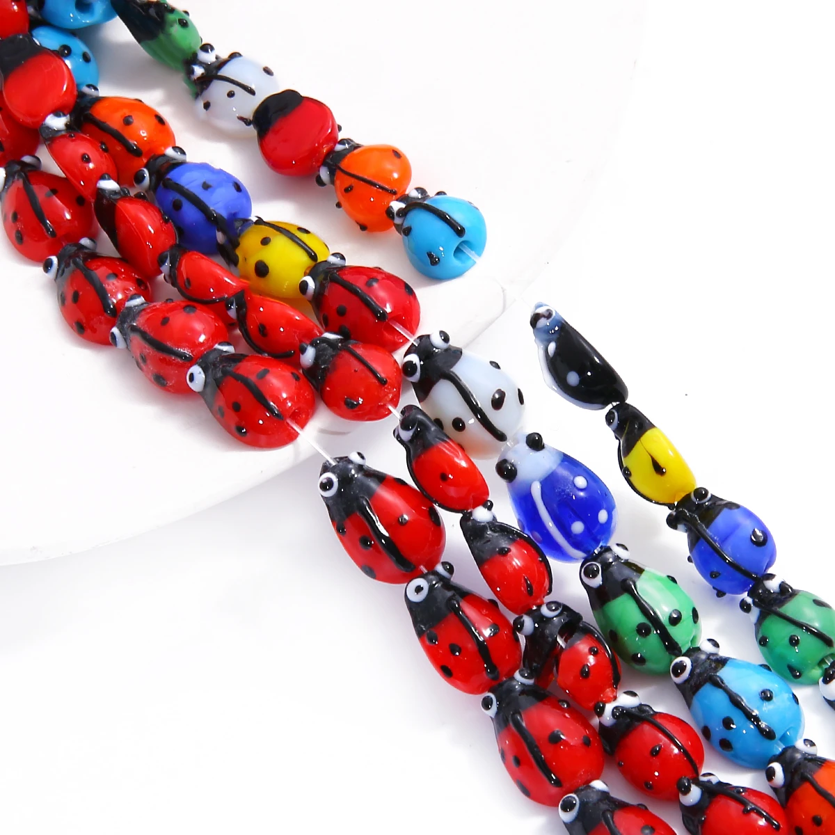 Lovely Ladybug Bead Delicate Red/mixed Beetle-shaped Lampwork Glass ...