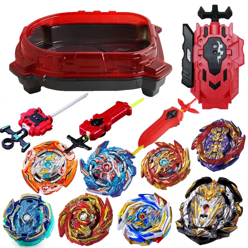 SPINNING-TOP-8pcs-Arena-Metal-Fight-Metal-Stadium-With-Launcher ...