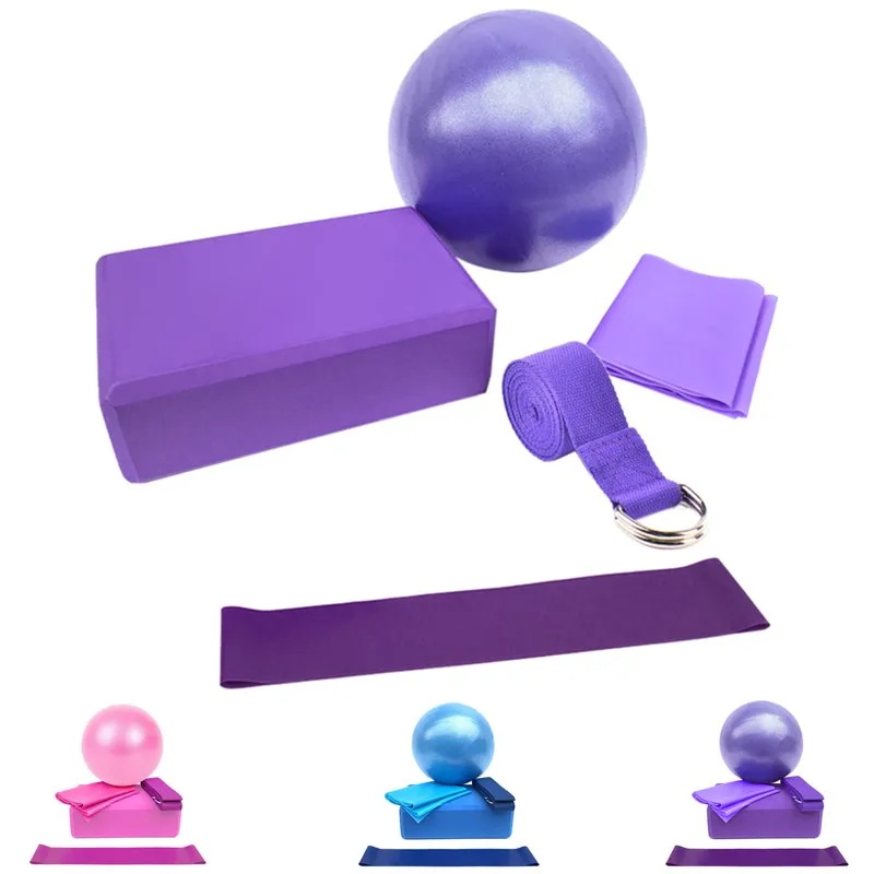 5pcs/set Professional Yoga Workout Kit Exercise Resistance Loop Bands ...