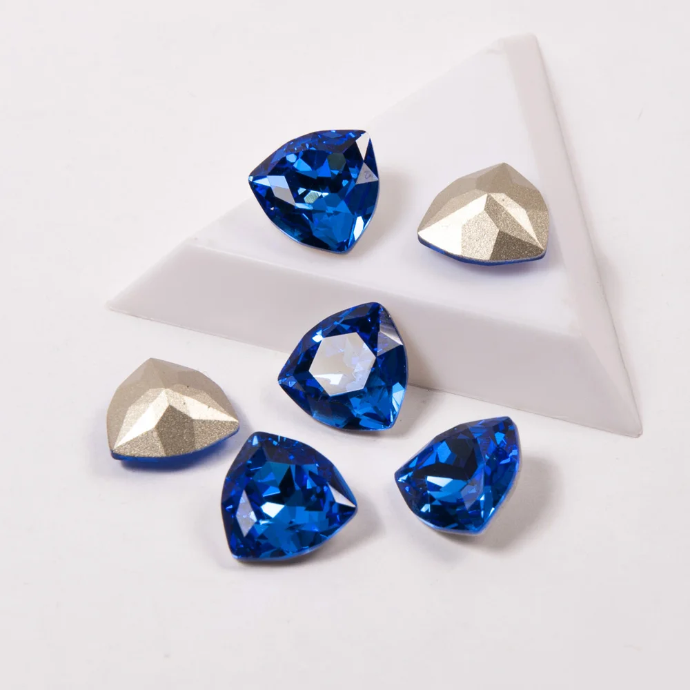 YANRUO-4706-Crystal-Strass-Trilliant-Shape-Sapphire-Color-DIY-Charms ...