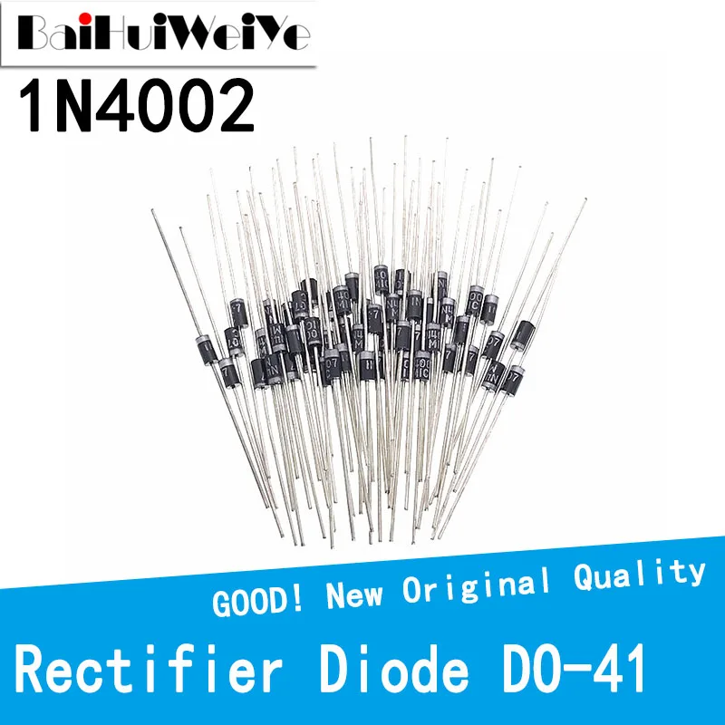 100 개/몫 1N4002 IN4002 4002 N4002 1A 100V DO41High 품질 정류기 다이오드 D-41 DIP ...