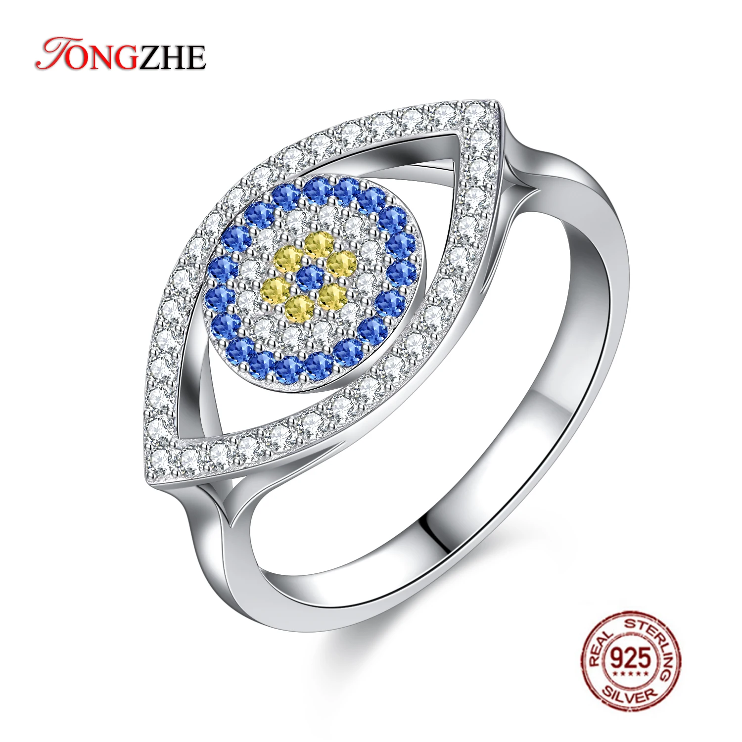 Tongzhe Wedding Band Authentic 925 Sterling Silver Love Rings Lucky ...