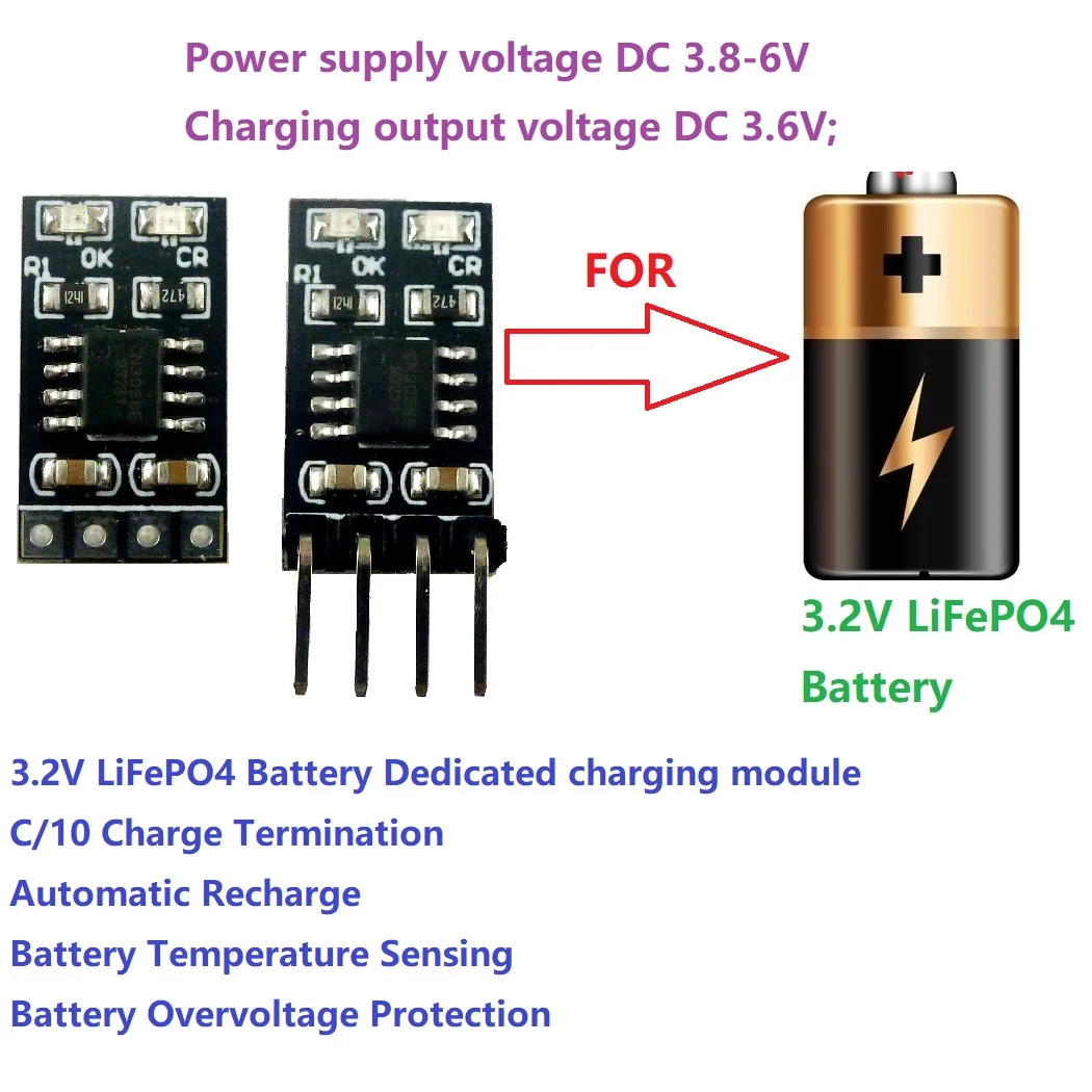 1A 3.2V 3.6V LiFePO4 Battery Dedicated Charging Module Li Polymer Cell ...