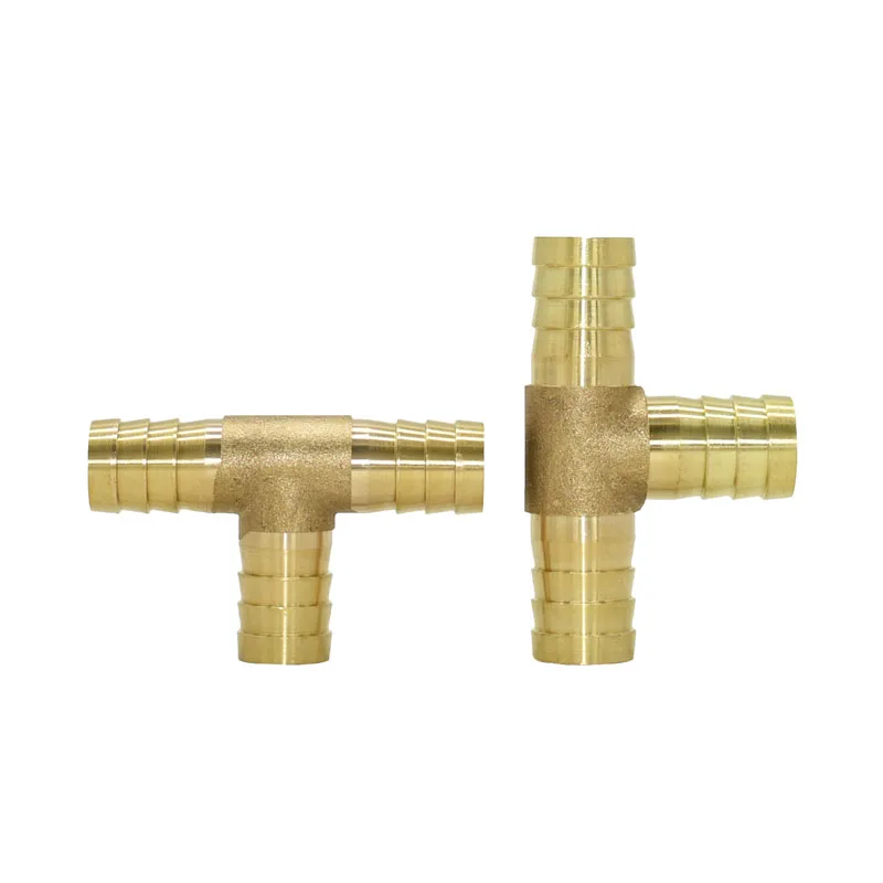 14mm 16mm T Shape Brass Barb Hose Fitting tee connector 3 Way Hose Tube ...