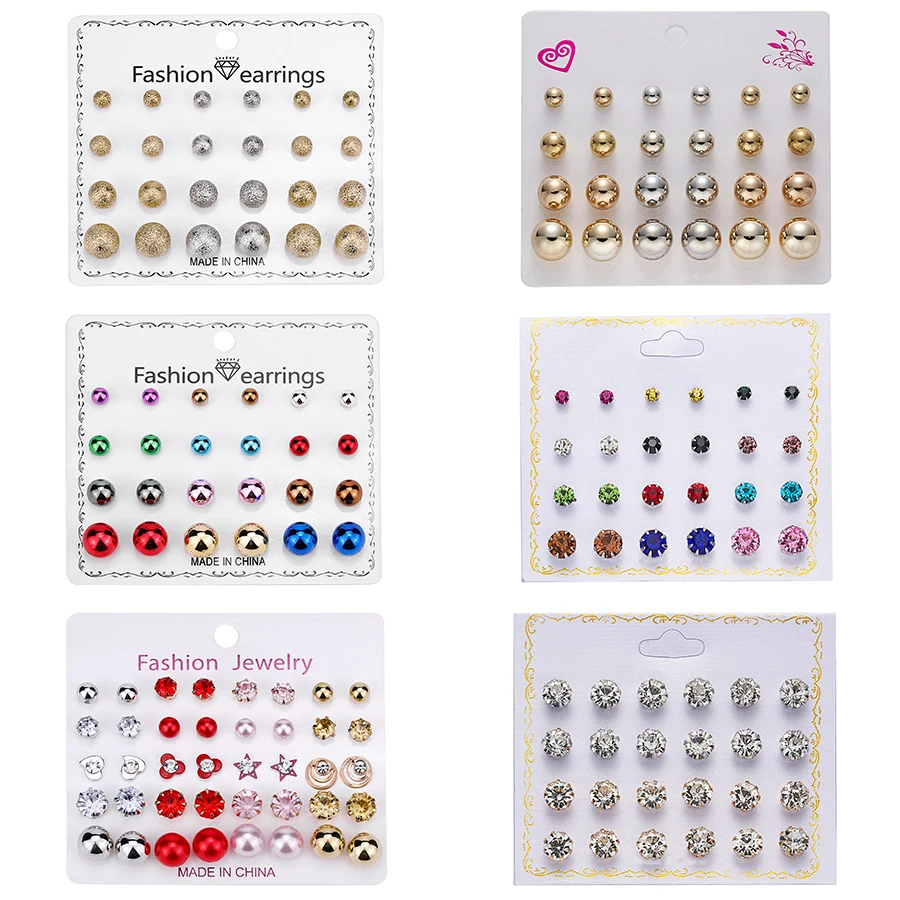 Minimalist Mixed Small Earrings Set Simple Geometric Stud Earrings for ...