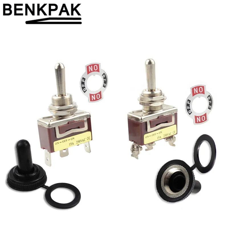 Benkpak 12mm Silver Contacts 3 Screw Momentary Toggle Switch,(on) Off ...
