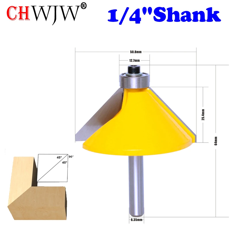 CHWJW-1PC-1-4-Shank-Large-45Degree-Chamfer-Bevel-Edging-Router-Bit ...