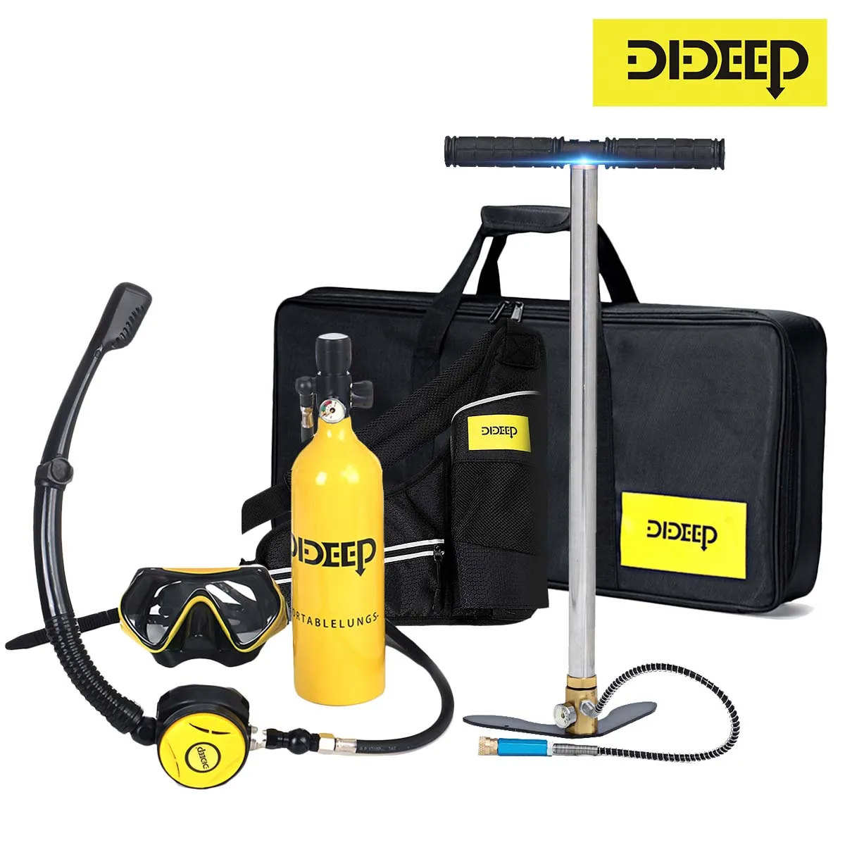 DIDEEP 1L Scuba Diving Tank Oxygen Cylinder Set Respirator Snorkeling ...