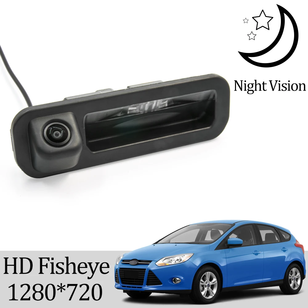 Owtosin HD 1280*720 Trunk Handle Rear View Camera For Ford Focus 3 2011 ...