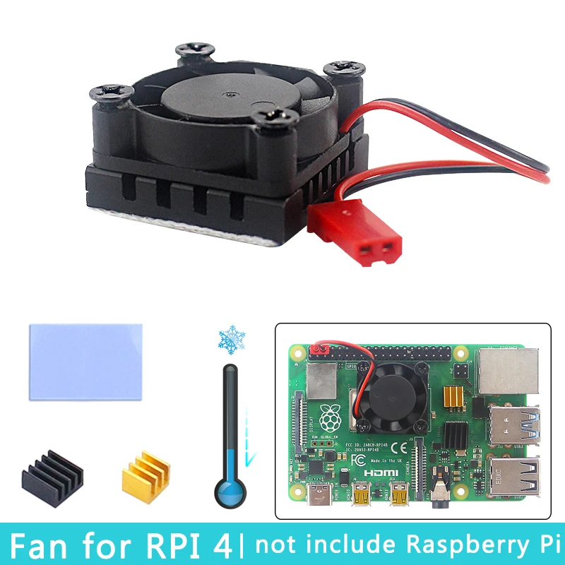 Raspberry-Pi-4-Cooling-Fan-Aluminum-Metal-Heat-Sink-CPU-RAM-Cooler-for ...