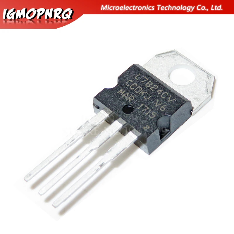 10pcs L7824cv L7824 Ka7824 Mc7824 Voltage Regulator 15v 1.5a To-220 New ...