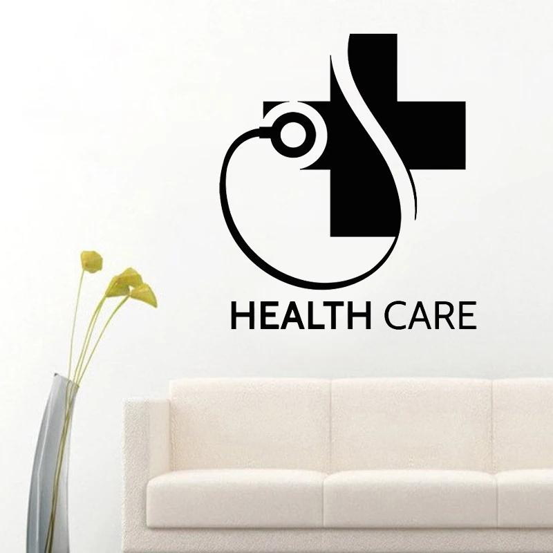 Health Care Sign Wall Decal Clinic Art Hospital Pharmacy Wall Sticker ...