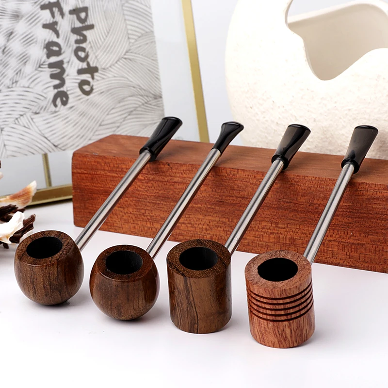 RU-Rosewood-Smoke-Metal-Smoking-Pipes-Wood-Pipe-Portable-Tobacco-Pipes ...