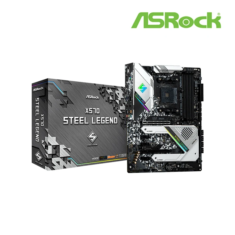 Asrock X570 Steel Legend Atx Amd X570 Ddr4 4666+(oc) Mhz,m.2,sata 6gbps,usb3.2,128g,best Can ...