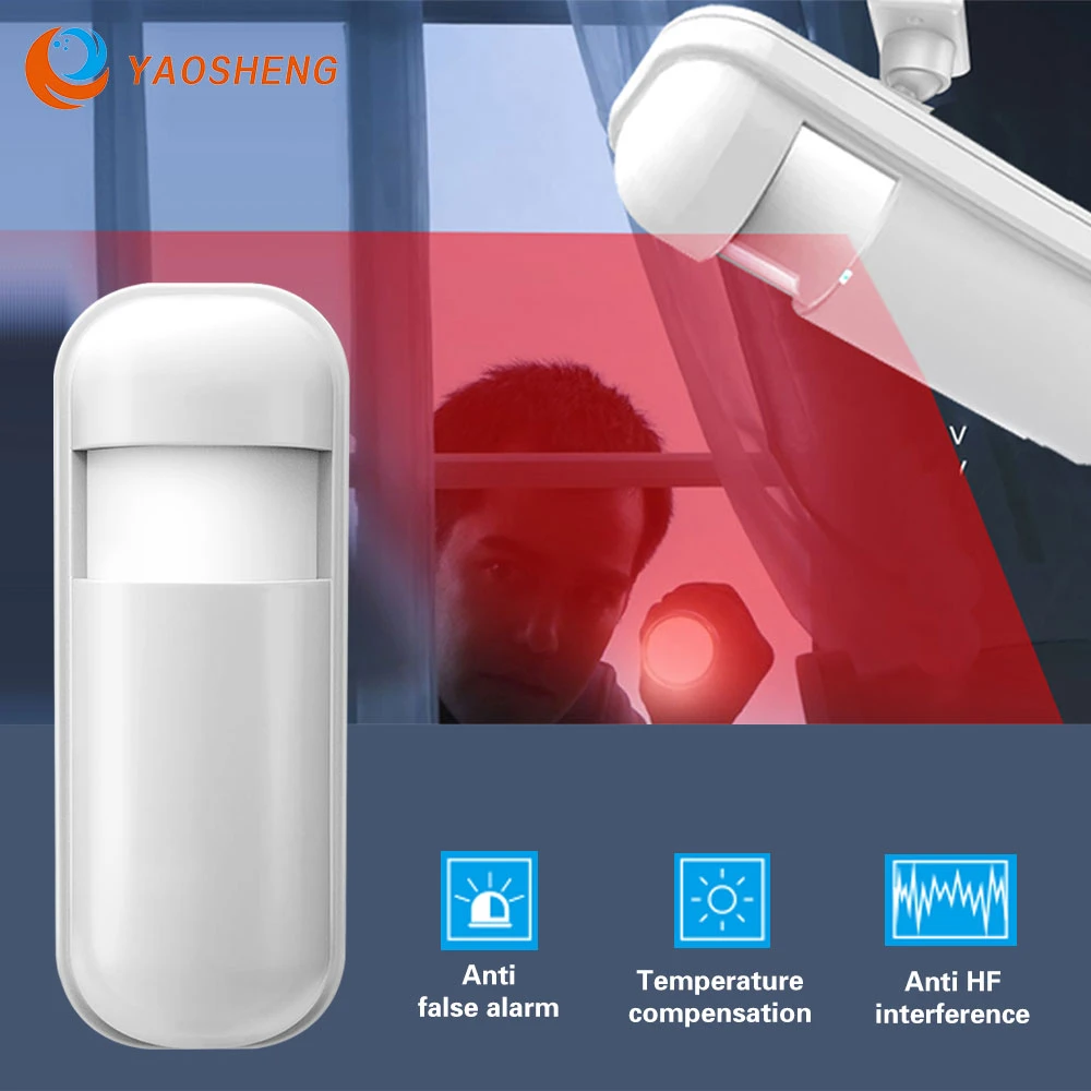 433mhz Wireless Pir Infrared Motion Sensor Alarm Detector With Flash ...