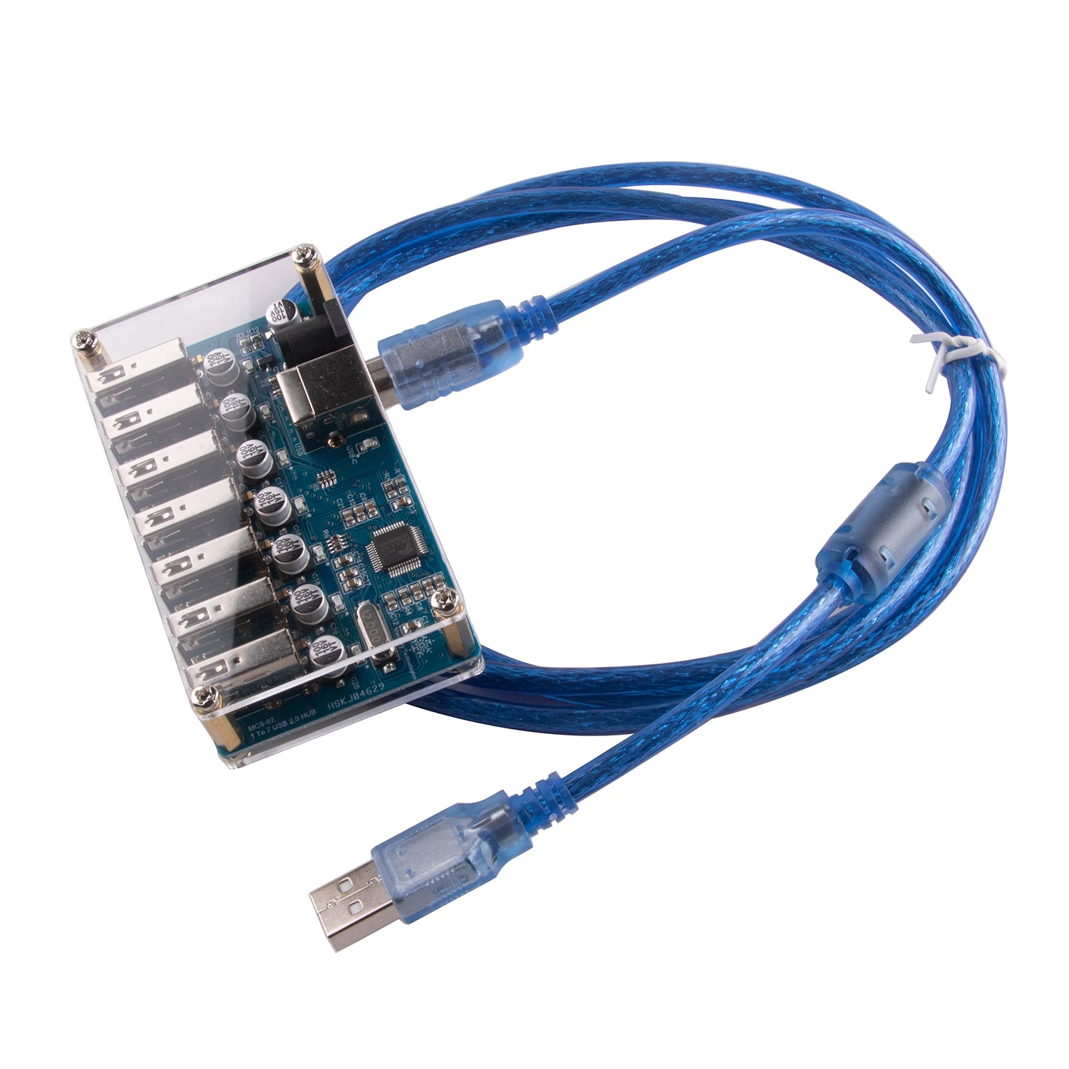 USB HUB Splitter 1 to 7-Port Module with 5V Power Supply USB2.0 Expansion