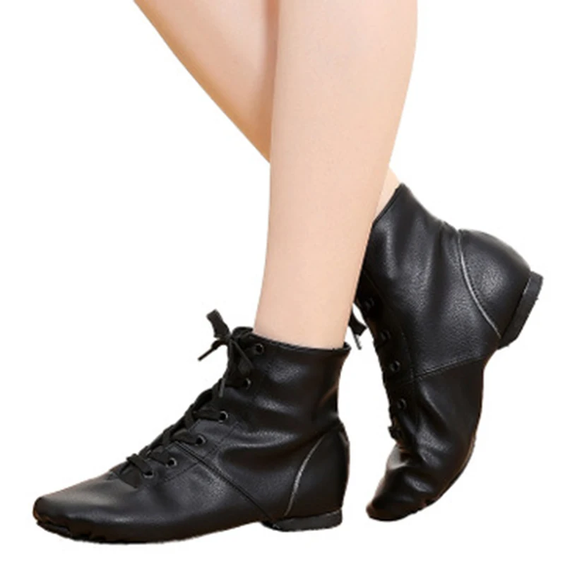 Botas de couro pu preto para dança, sapatos masculinos e femininos para ...