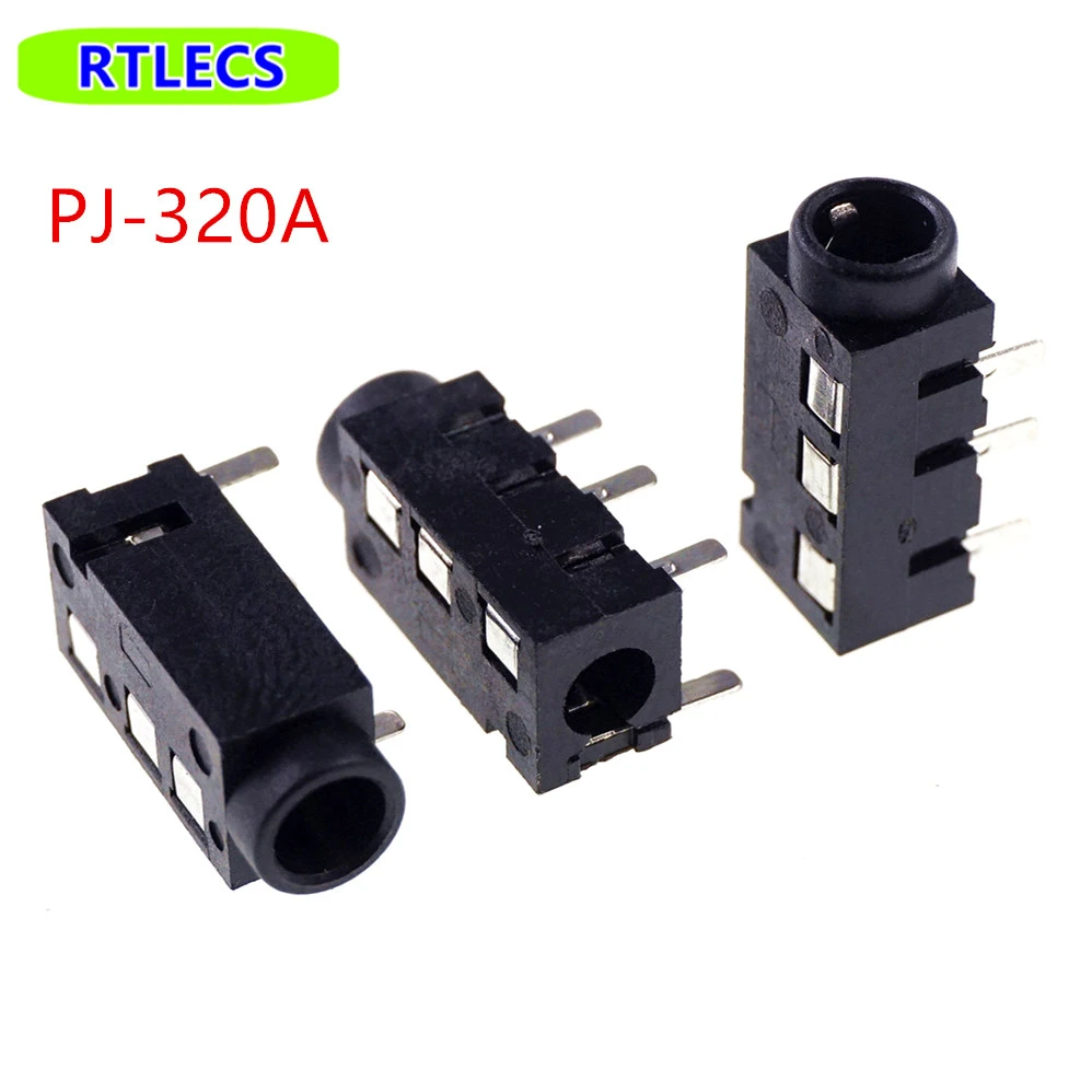10 Pcs Trrs 3.5 Mm Audio Jack Connector Through Holes Pcb Horizontal 4 ...