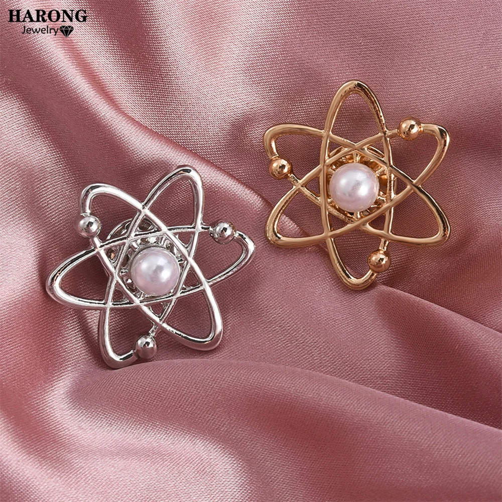 Creativity-Chemical-Atom-Brooch-White-Pearl-Lapel-Pin-Science-Chemical ...