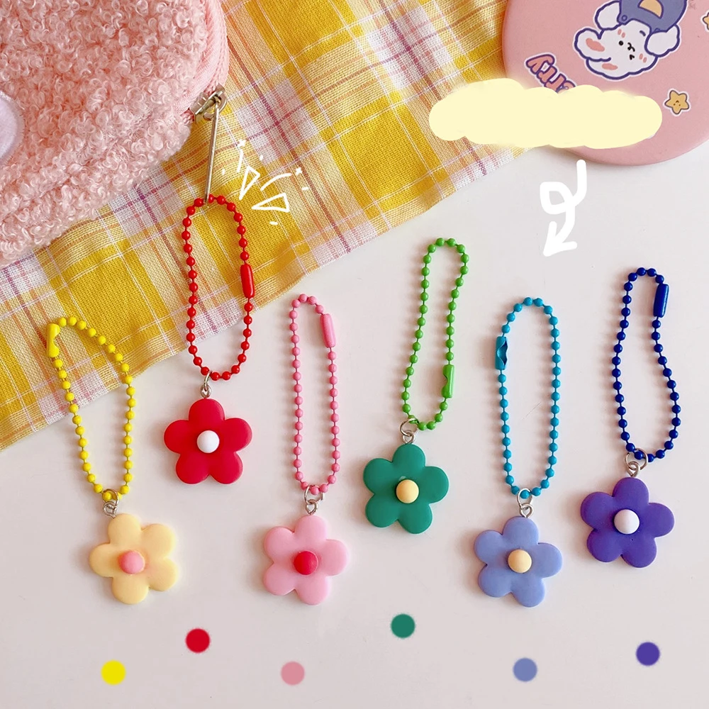 Kpop-Cute-Solid-Color-Rainbow-Flower-Keychain-E-girl-Fashion-Student ...