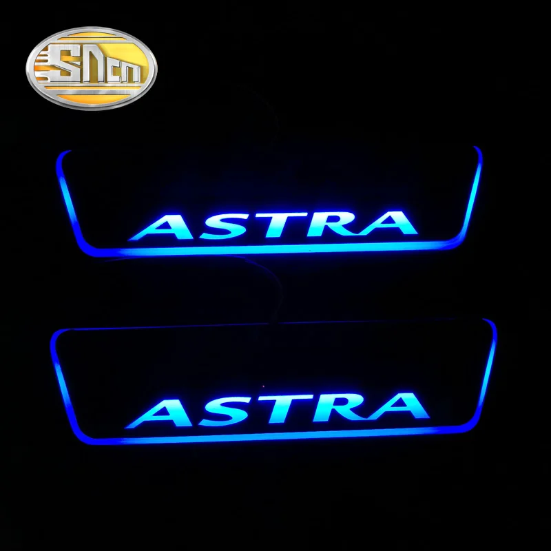 For Opel Astra Vauxhall Acrylic Moving LED Welcome Pedal Scuff Plate ...