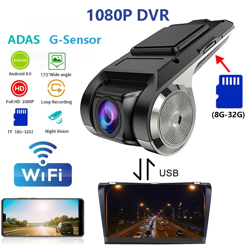 USB-Wifi-Car-Dash-DVR-Record-Front-Camera-Video-Wide-Angle-Auto ...