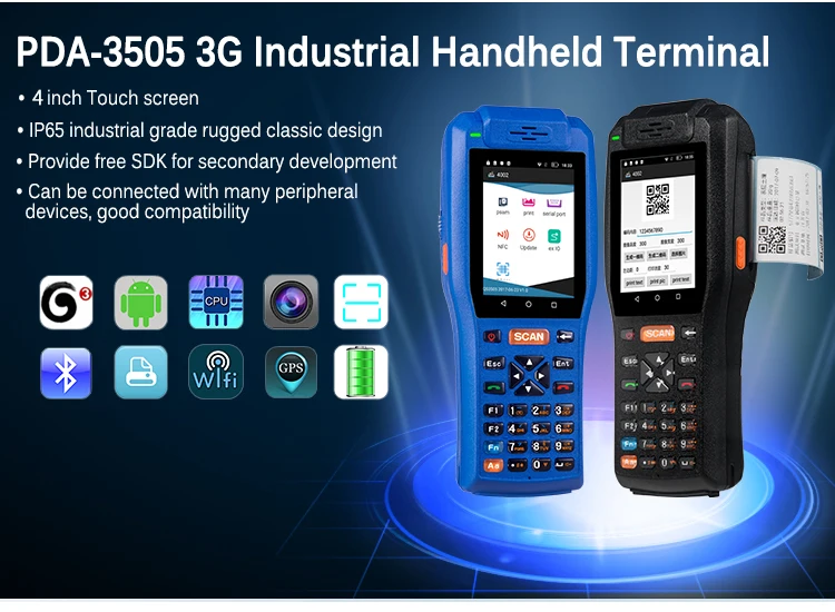 4 Inch Touch Screen Handheld Android Pda 3505 Data Pos Terminal With ...