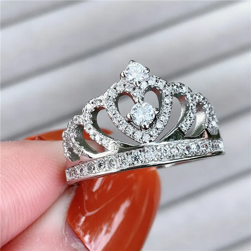Vecalon Crown Promise Ring 925 sterling silver bijou Pave AAAAA Cz ...