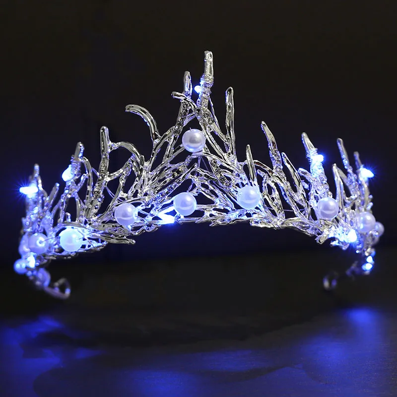 Coronas-de-boda-con-luz-LED-para-mujer-tiara-de-princesa-accesorios ...