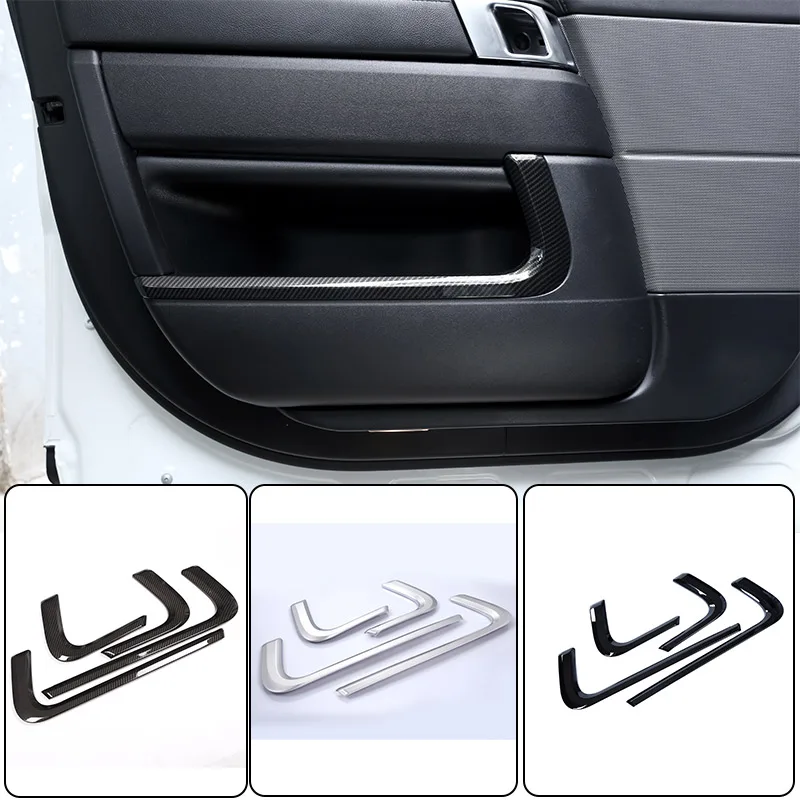 4pcs ABS Carbon Fiber/Black Car Inner Door Decoration Strip Trim For ...