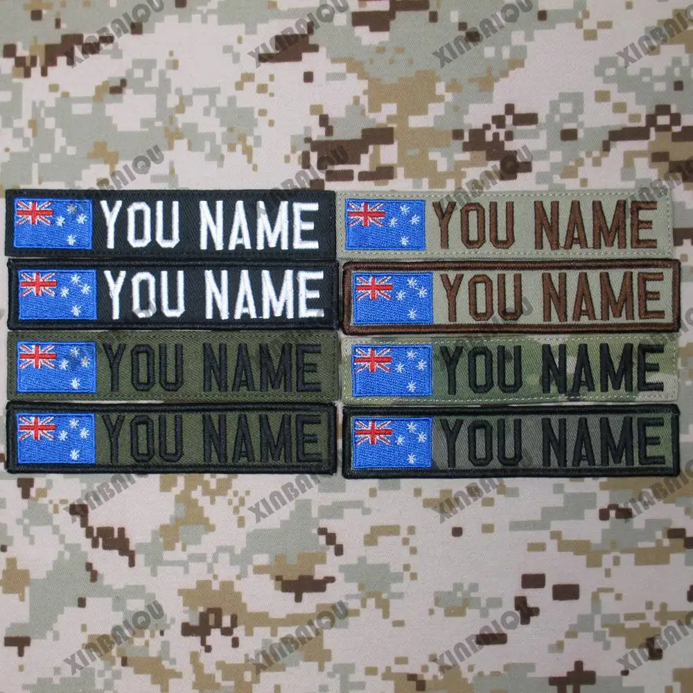 Embroidery Custom Patch New Zealand Flag Name Tape Hook and Loop ...