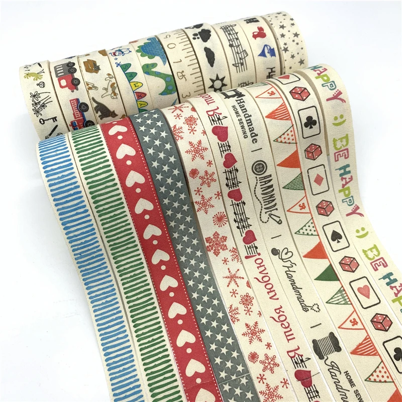 5Yards-Lot-15mm-Multi-Design-Cotton-Ribbon-Handmade-Printed-Cotton-Lace ...