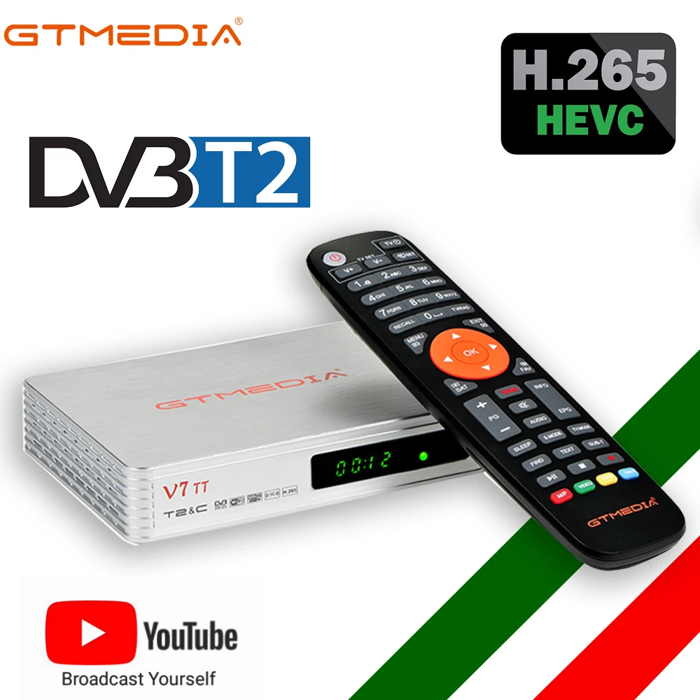 New Dvb-t2 Receiver Stb Gtmedia V7 Tt Dvb-t/t2+c/cable H.265 Hevc 10 ...