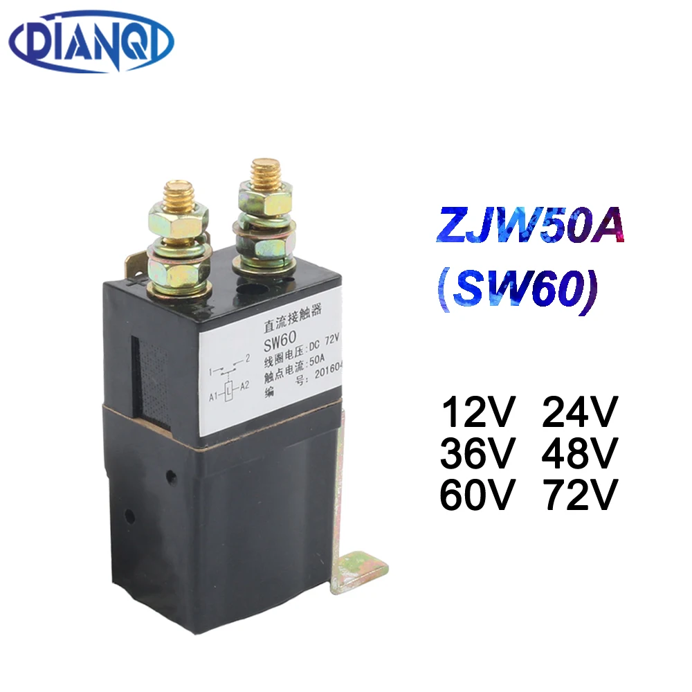 Dc Contactor | Car Winch - Sw60 1no Open 12v 24v 36v 48v 60v 72v 50a Dc ...