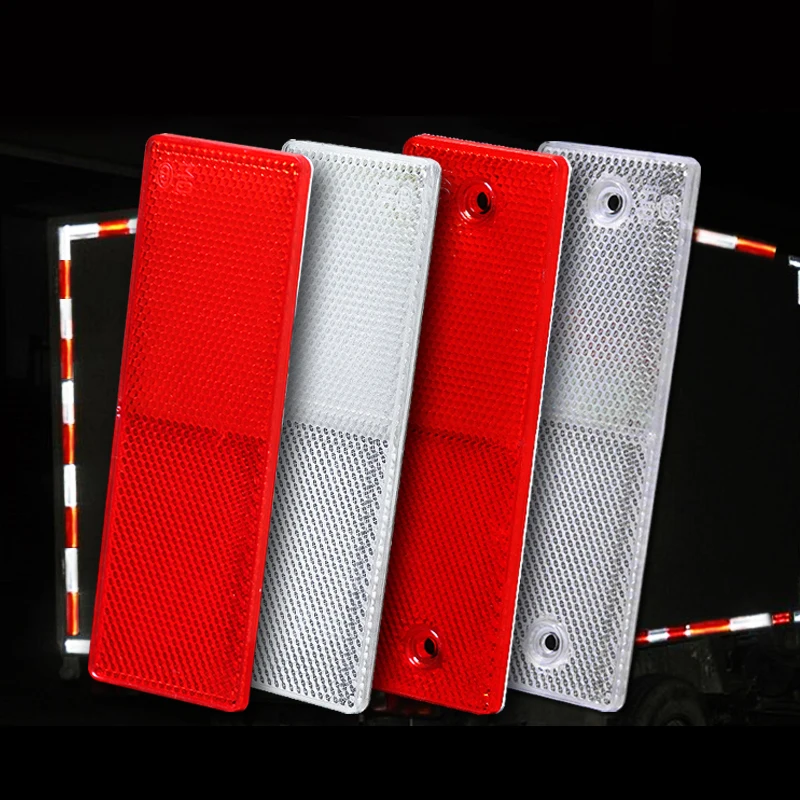 Hot Sell 2PCS/Lot Red and White Plastic Retro Reflector for Car|lot lot ...